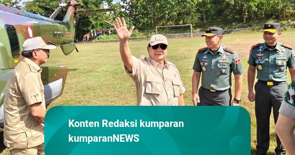 Prabowo Tiba di Gunungkidul, Turun dari Helikopter Langsung Disambut ...